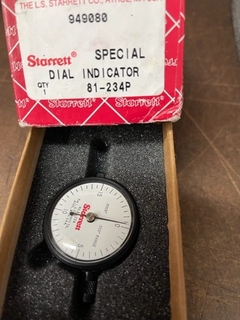 Starrett No 81-234P Dial Indicator .0005” .050 range - Joe Baker Equipment Sales, Inc.